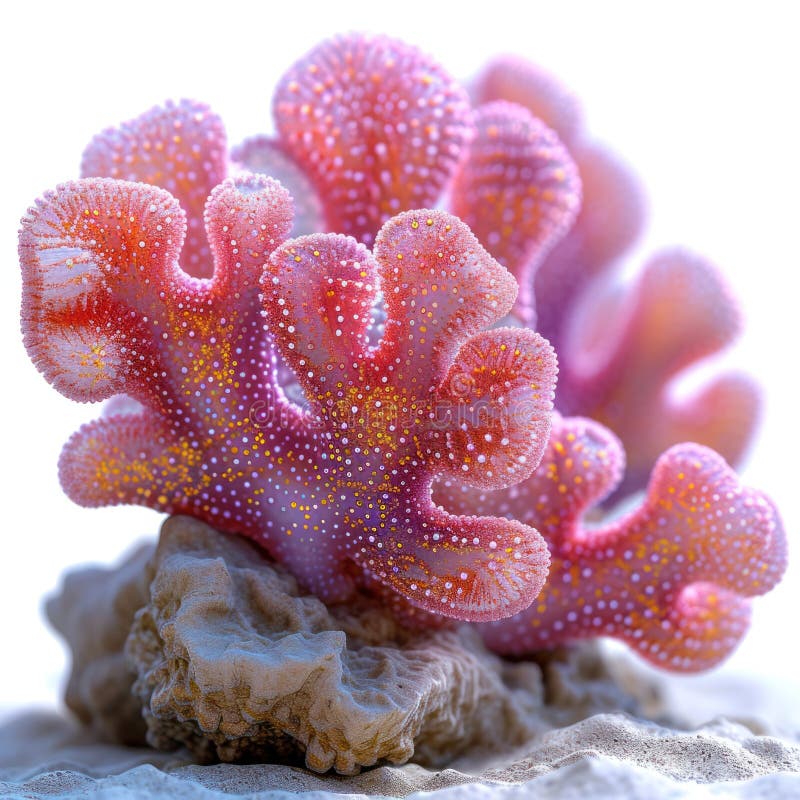 Red Corals Composition, Sea Life Objects, Isolated on White Background ...