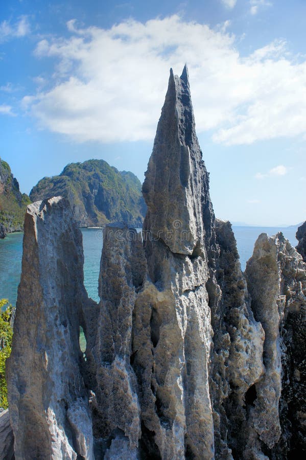 Beautiful Sea Landscape with Sharp Rocks . Palawan Island . Stock Image ...