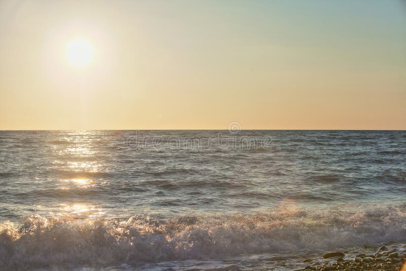 Beautiful Sea Landscape Sunset on Mediterranean Sea in Summer Stock ...