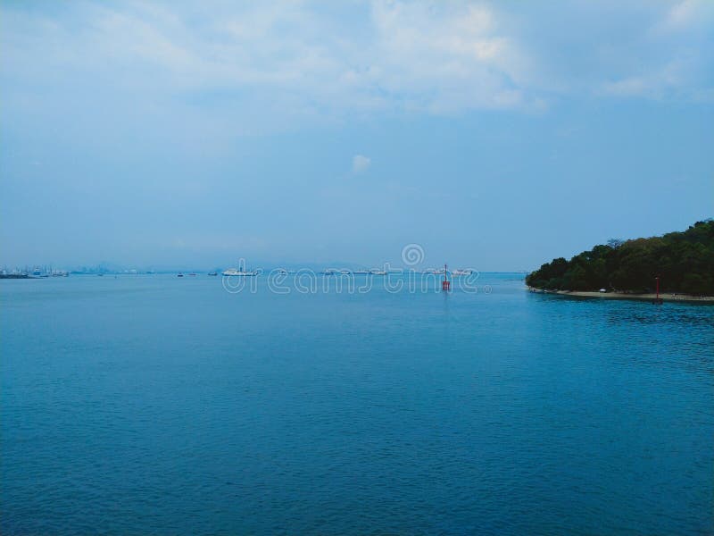 Beautiful Sea between Merak Harbour and Bakauheni Harbour. Stock Image ...