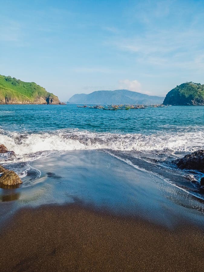 Beautiful Sea on Payangan Beach in Indonesia Stock Photo - Image of ...