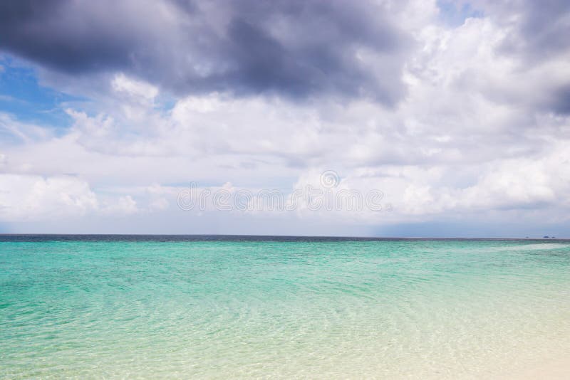 Sea with rain storm. stock photo. Image of wave, seascape - 121633072
