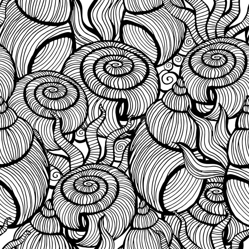 Beautiful Sea Shell Set Vector Seamless Pattern. Stock Vector ...