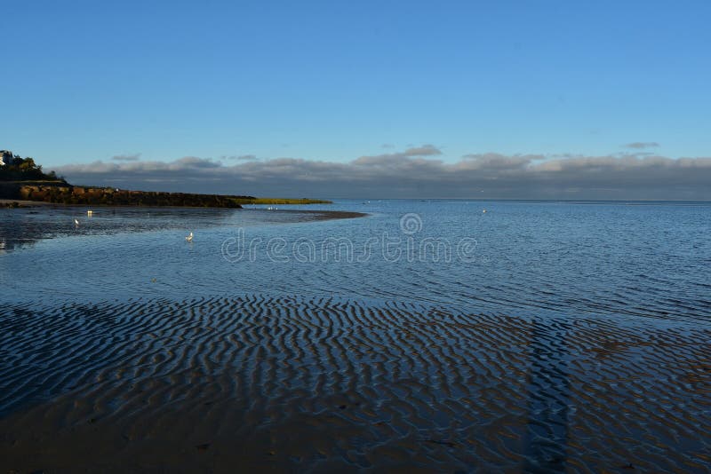 Captivating Sand and Water Ripples on the Cape Shore Stock Image ...