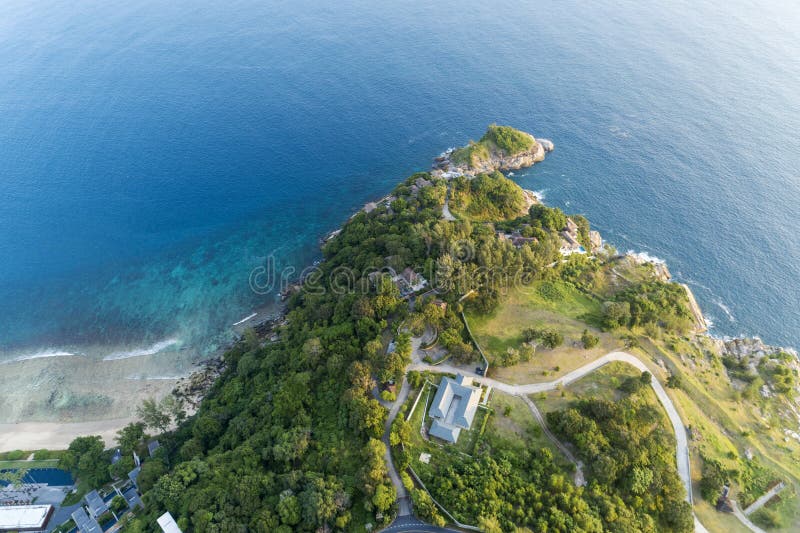 Beautiful Sea Surface with Seashore and Modern Villa Image by Drone ...