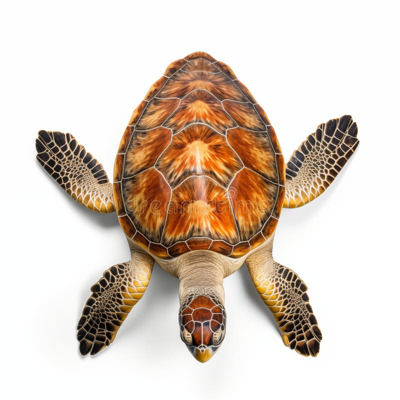 Beautiful Sea Turtle on White Background Stock Illustration ...