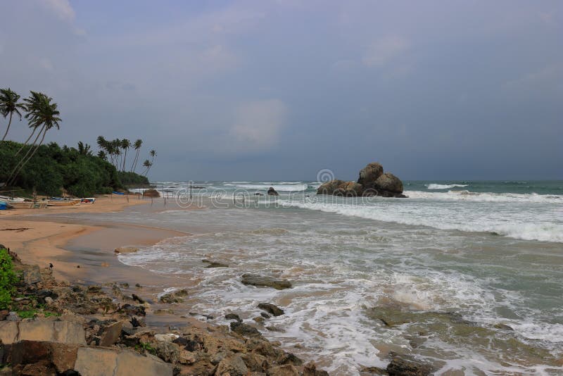 Beautiful Sea Water Bubbles on Beach. Beach with Waves on a Rough Sea ...