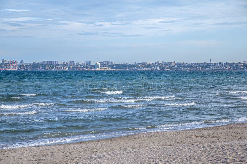 Beautiful Sea with Waves in Windy Weather Stock Image - Image of tide ...