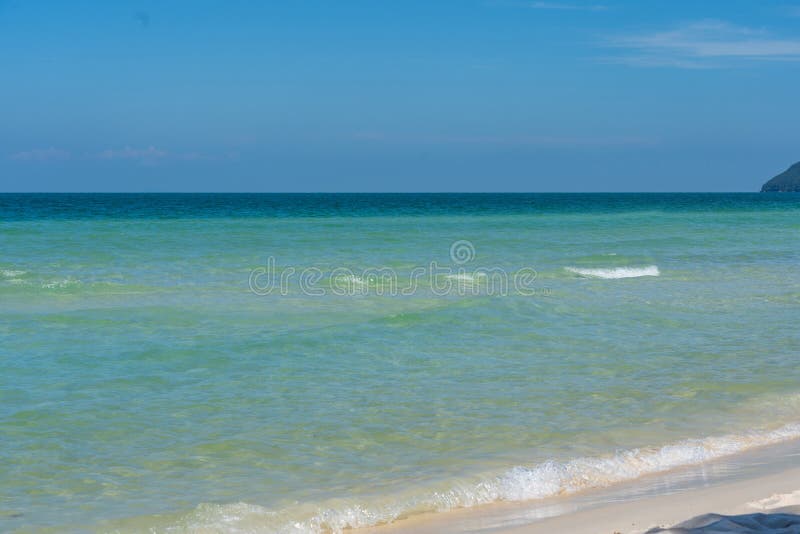 Beautiful Sea with the White Sandy Beach Stock Photo - Image of ...