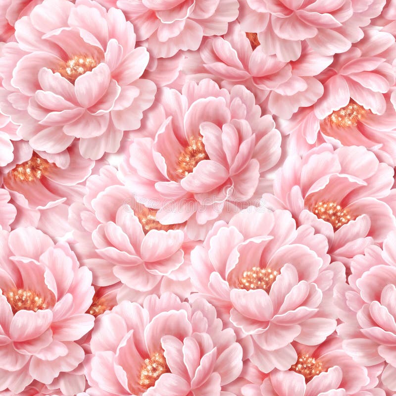 Beautiful Seamless Background with Pink Flowers. Spring Seamless ...