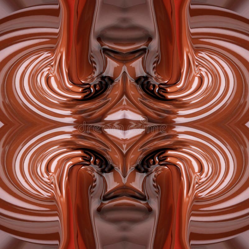 Liquid Chocolate Flows Down. a Wavy Abstraction Depicting a Flowing ...