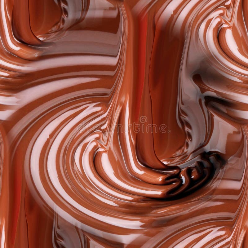 Liquid Chocolate Flows Down. a Wavy Abstraction Depicting a Flowing ...