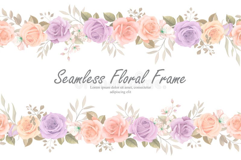 Beautiful Seamless Floral Frame Pattern for Ornament Stock Vector ...