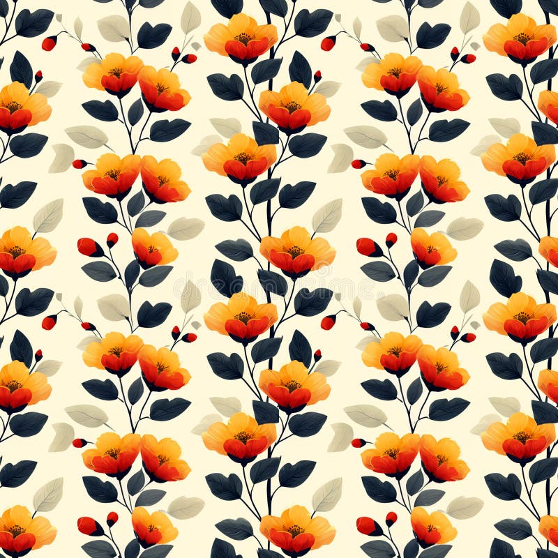 Beautiful Seamless Floral Pattern on a Light Background Stock ...