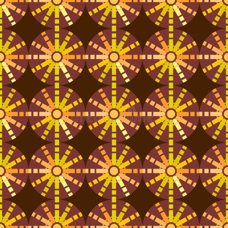 Beautiful Seamless Geometric Sun Pattern Stock Vector - Illustration of ...