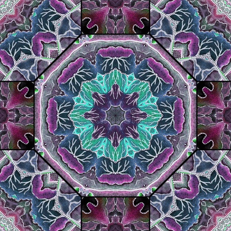 Beautiful Seamless Patchwork Pattern in Fantasy Style. Intricate Hand ...