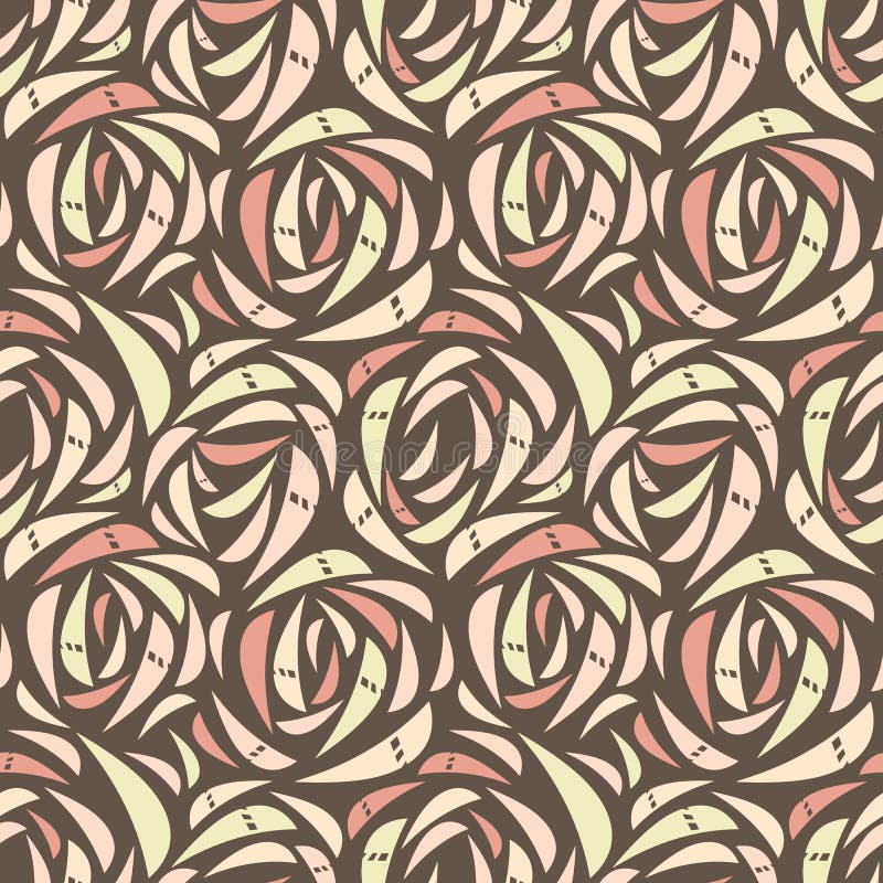 Beautiful Seamless Pattern with Abstract Roses Stock Vector ...