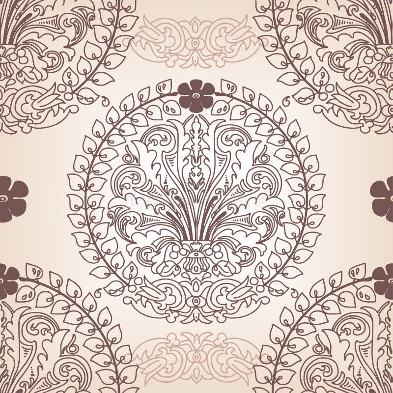 Beautiful Seamless Pattern in Baroque Style Stock Vector - Illustration ...