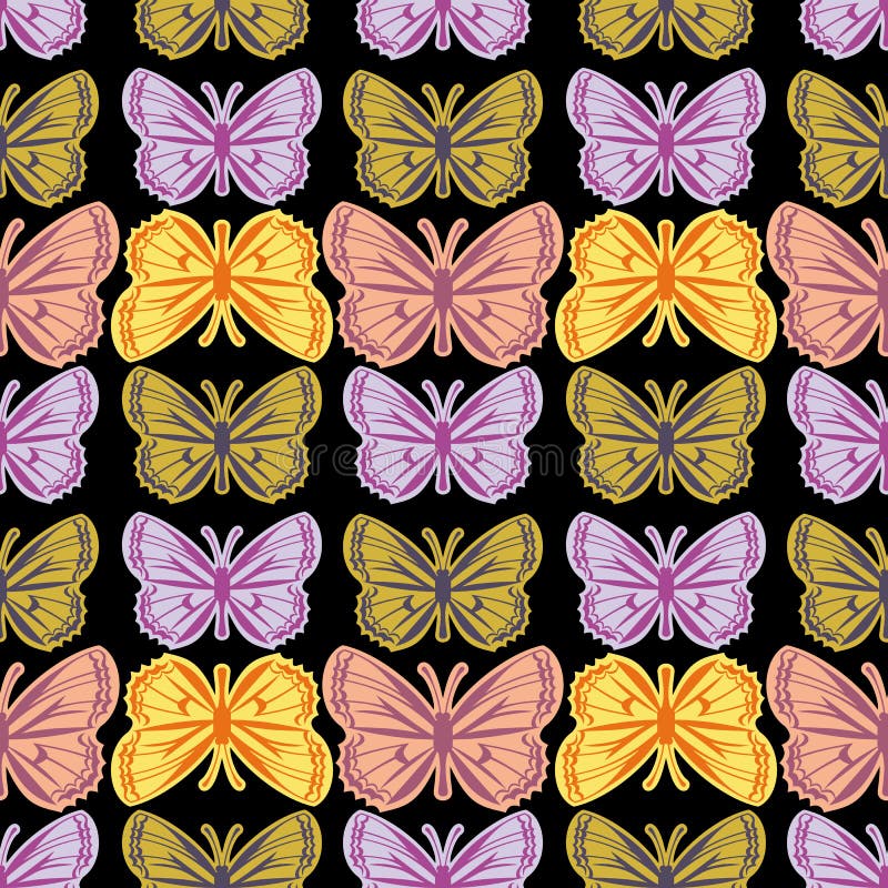 Beautiful Seamless Pattern with Butterflies Stock Illustration ...