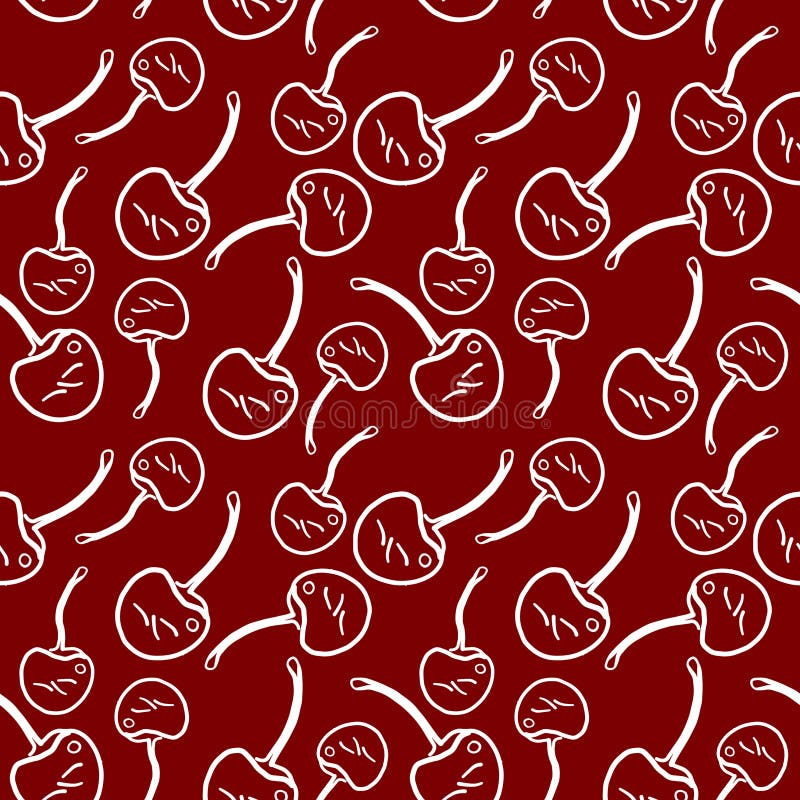 Beautiful Seamless Pattern with Cherry Stock Illustration ...