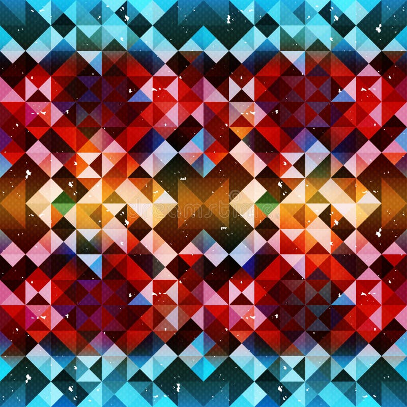 Beautiful Seamless Pattern of Colored Pixels Stock Illustration ...