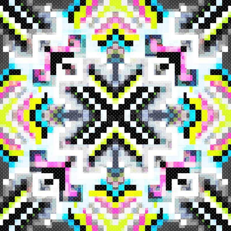 Beautiful Seamless Pattern of Colored Pixels Stock Vector ...