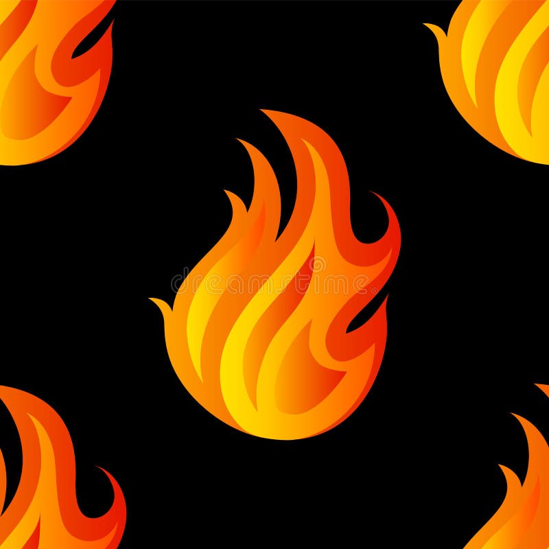Beautiful Seamless Pattern with Flames of Fire Stock Vector ...