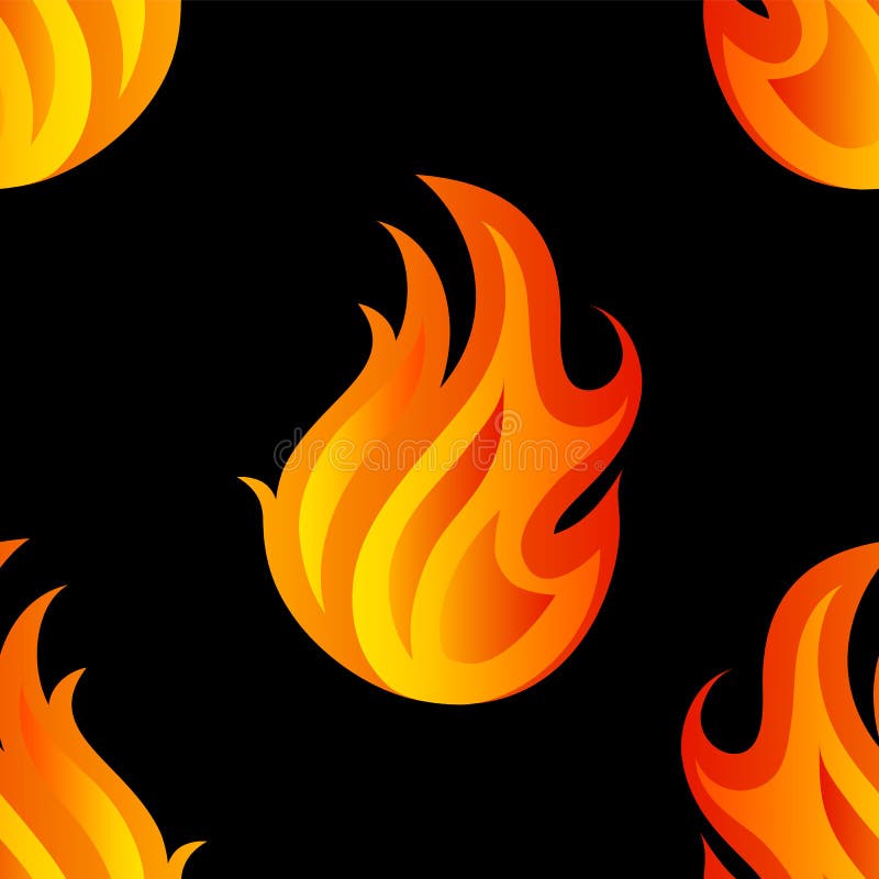 Beautiful Seamless Pattern with Flames of Fire Stock Vector ...