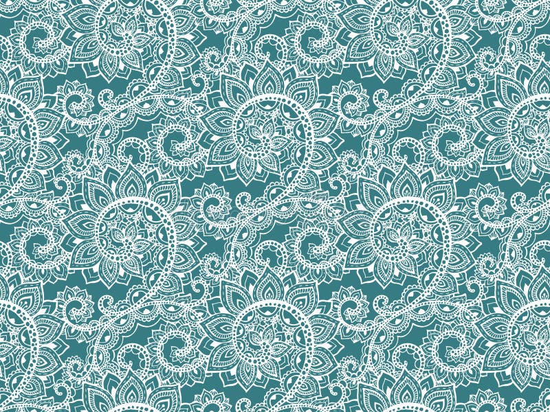 Beautiful Seamless Pattern with Hand Drawn Abstract Scroll Flowers ...