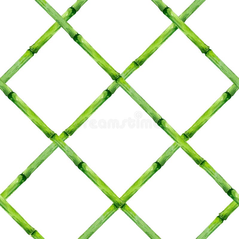 Beautiful Seamless Pattern with Hand Drawn Bamboo Lattice in Vacation ...