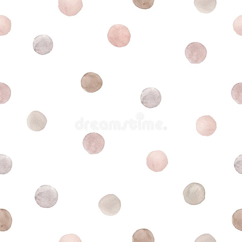 Beautiful Seamless Pattern with Hand Drawn Watercolor Dots. Stock ...