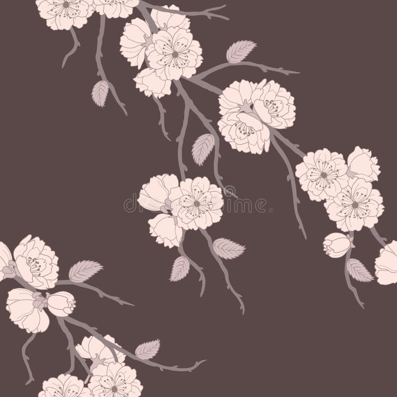 Beautiful Seamless Pattern with Sakura Stock Vector - Illustration of ...