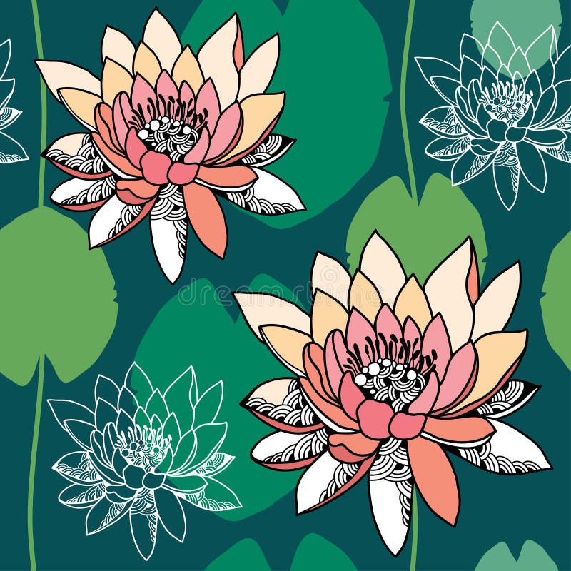 Waterlilies Drawing Stock Illustrations – 68 Waterlilies Drawing Stock ...