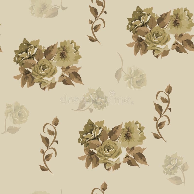 Beautiful Seamless Peony Pattern Stock Vector - Illustration of paper ...