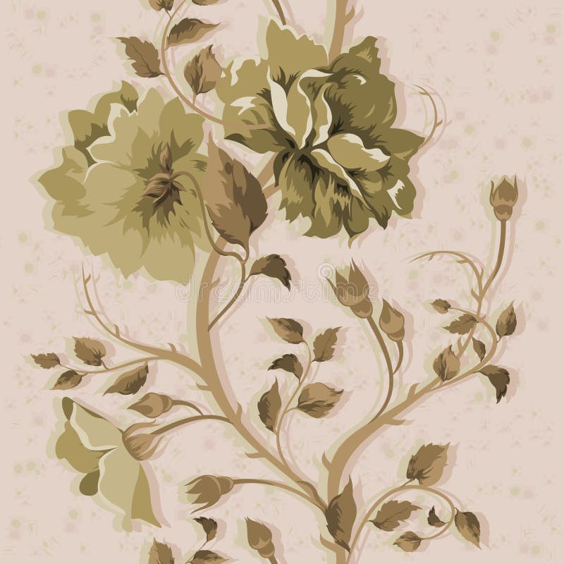 Beautiful Seamless Peony Pattern Stock Vector - Illustration of effect ...