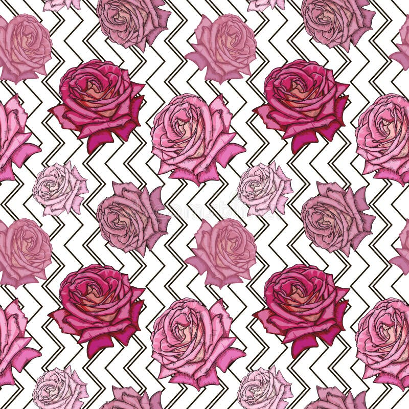 Beautiful Seamless Rose Pattern Stock Vector - Illustration of flower ...