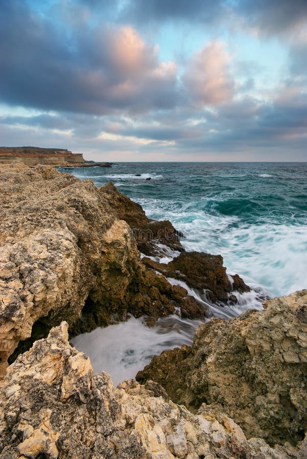 Beautiful seascape. stock image. Image of light, rough - 18458667