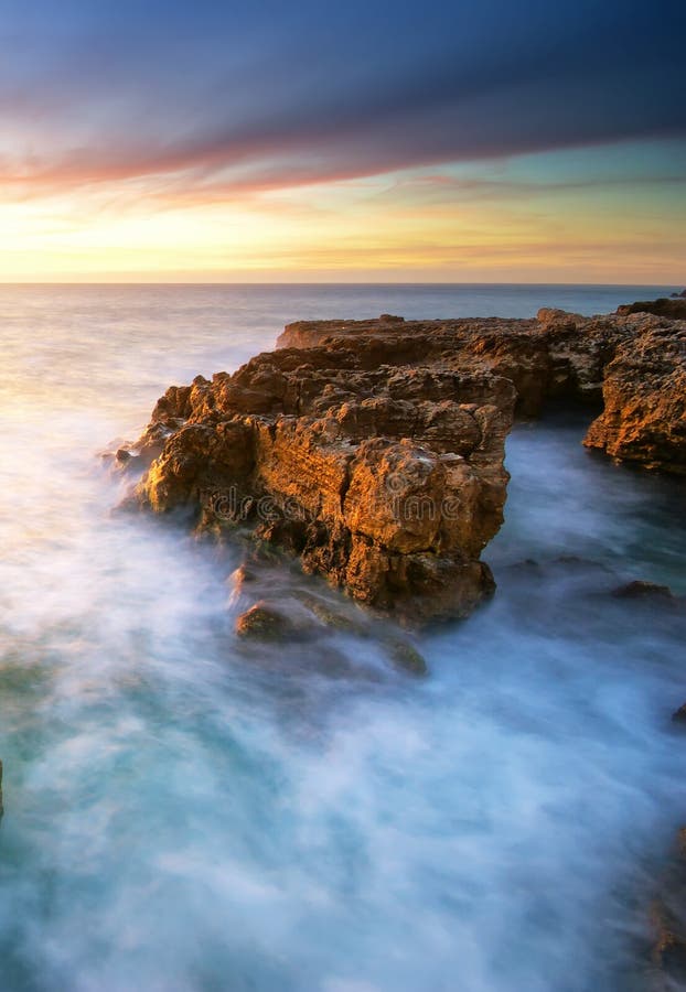 Beautiful seascape. stock photo. Image of stone, beach - 18821258