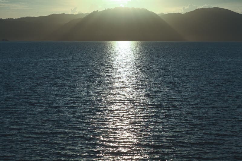 Beautiful Seascape with Sunlight Reflection Stock Image - Image of ...