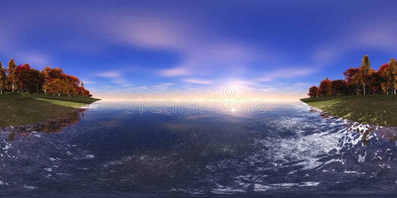 Seascape at Sunset HDRI Map Stock Image - Image of landscape, famous ...