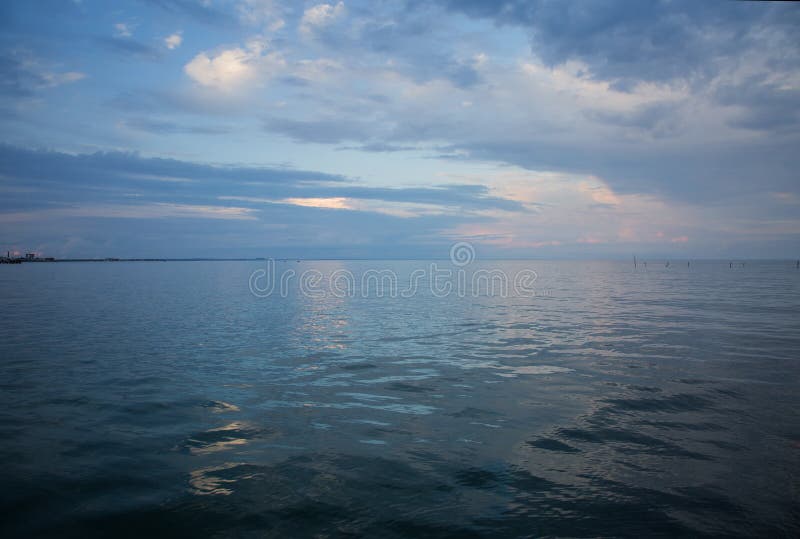 Beautiful Seascape at Sunset with Reflection Stock Image - Image of ...