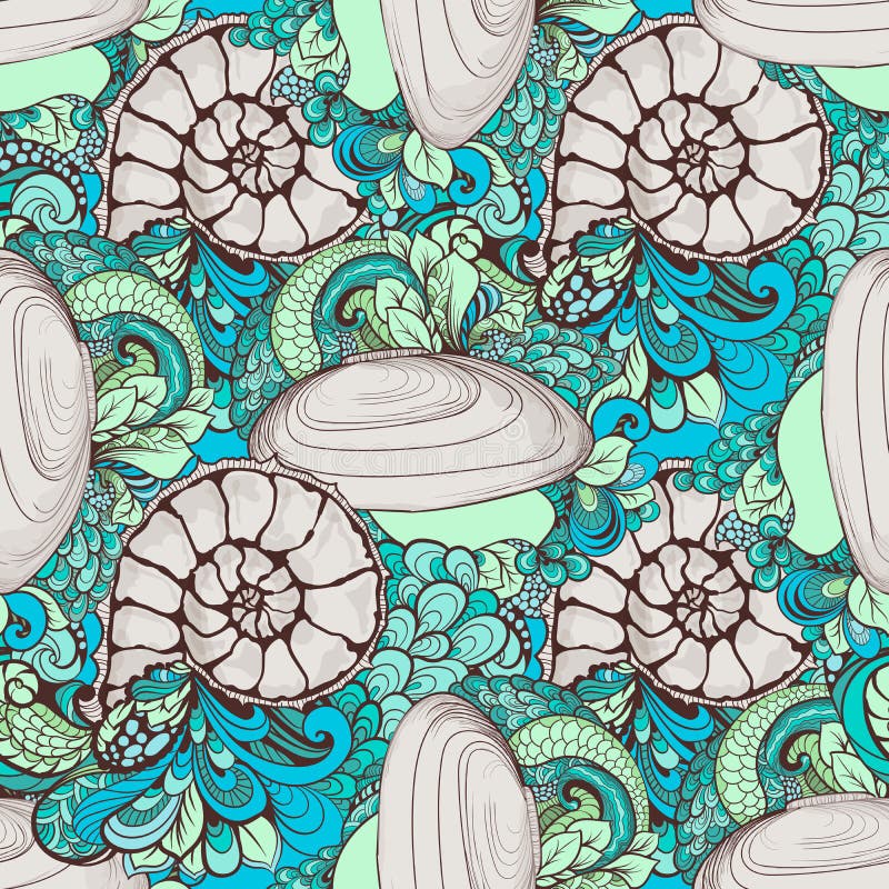 Beautiful Seashell Pattern for Your Design Stock Vector - Illustration ...