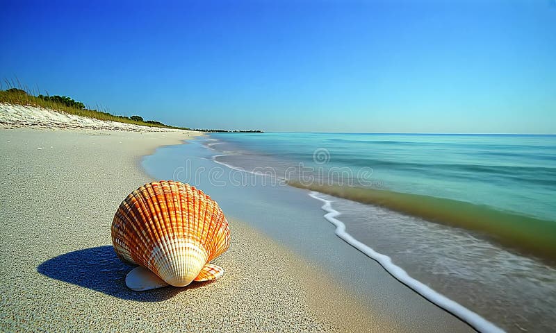 Beautiful Seashell on a Pristine Beach Stock Video - Video of summer ...