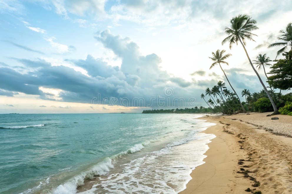 Beautiful Seaside View Background Stock Illustration - Illustration of ...