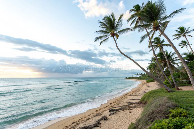 Beautiful Seaside View Background Stock Illustration - Illustration of ...