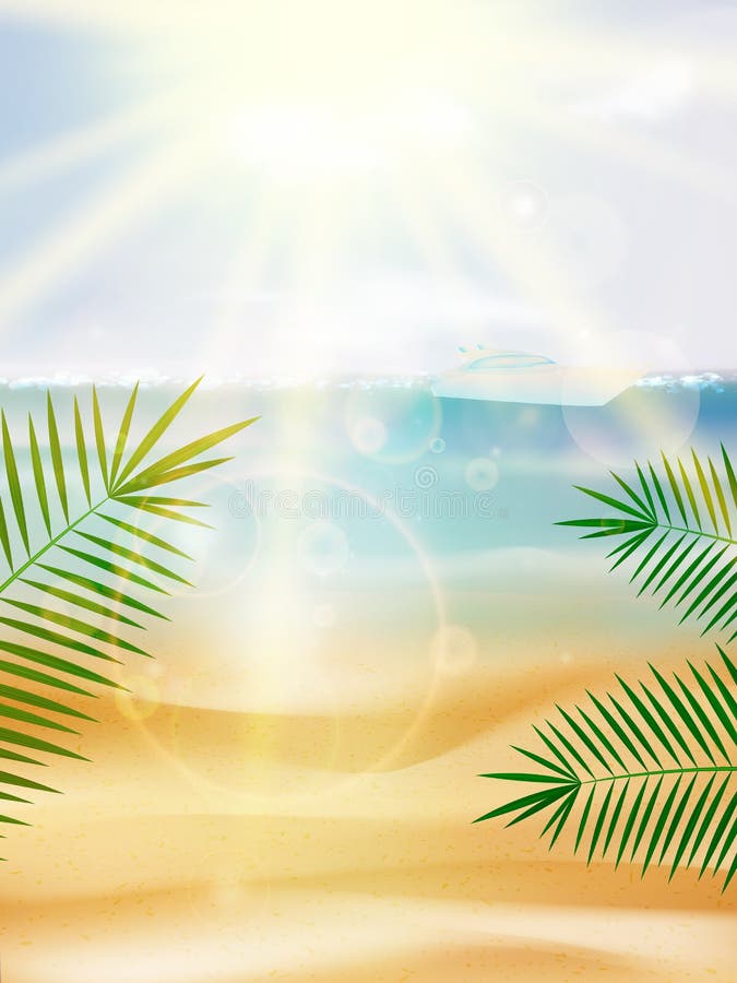 Beautiful Seaside View Poster. Stock Vector - Illustration of seascape ...