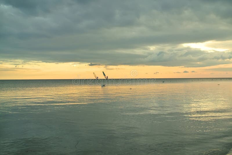 Seaview at Sunset. Amazing Landscape. Beautiful Beach Panorama Stock ...