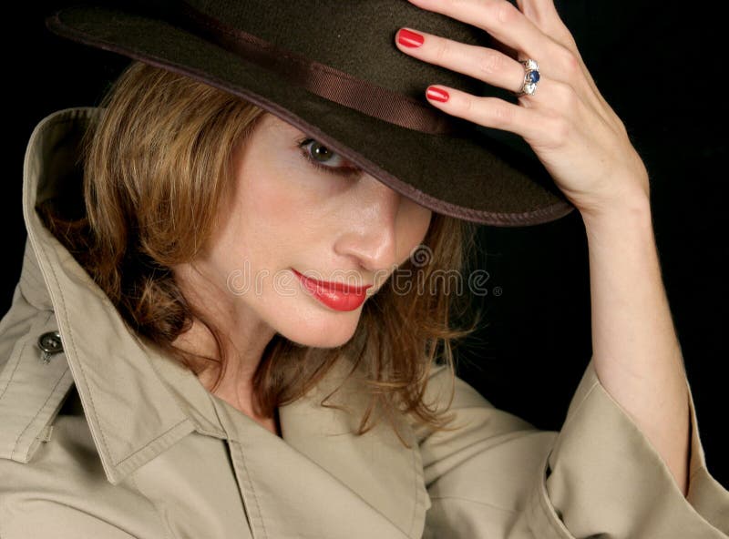 Female Secret Agent Spy Holding Binoculars Stock Photo - Image of ...