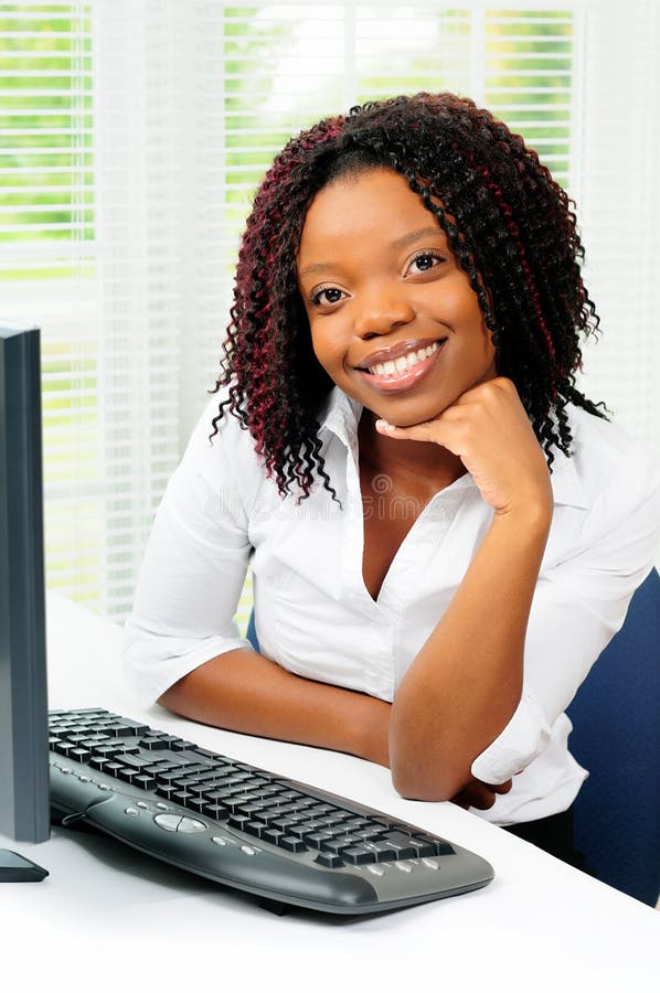 Beautiful Secretary stock image. Image of black, smile - 11379003