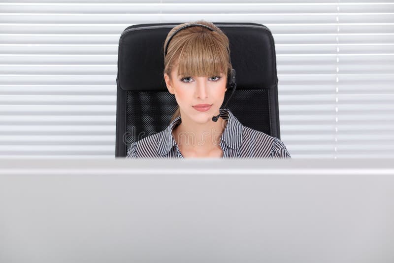 Beautiful Secretary in a Clean High Tech Office Stock Image - Image of ...